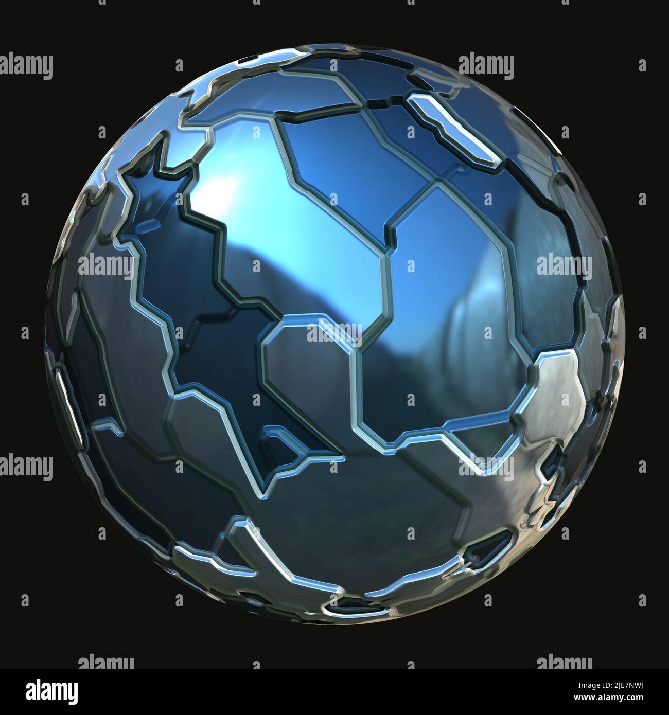 futuristic 3d sphere on black background Stock Photo - Alamy