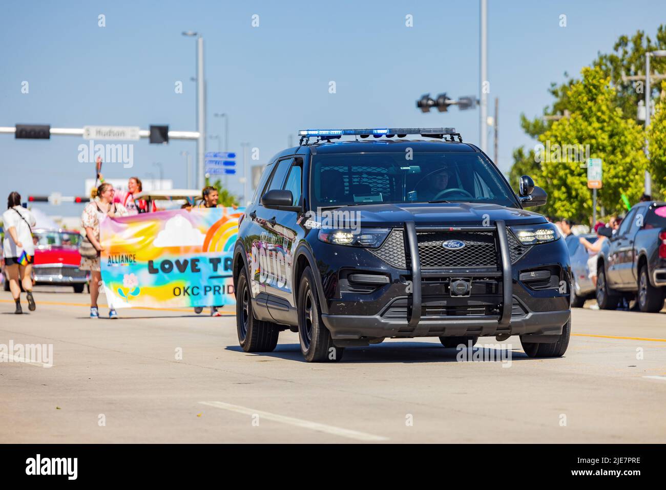 Oklahoma, JUN 25 2022 - Sunny view of the police force supporting ...