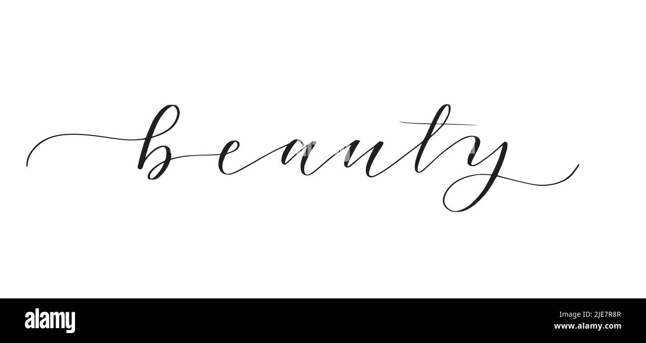 Word beauty written in cute modern calligraphy. Motivation inspiration ...