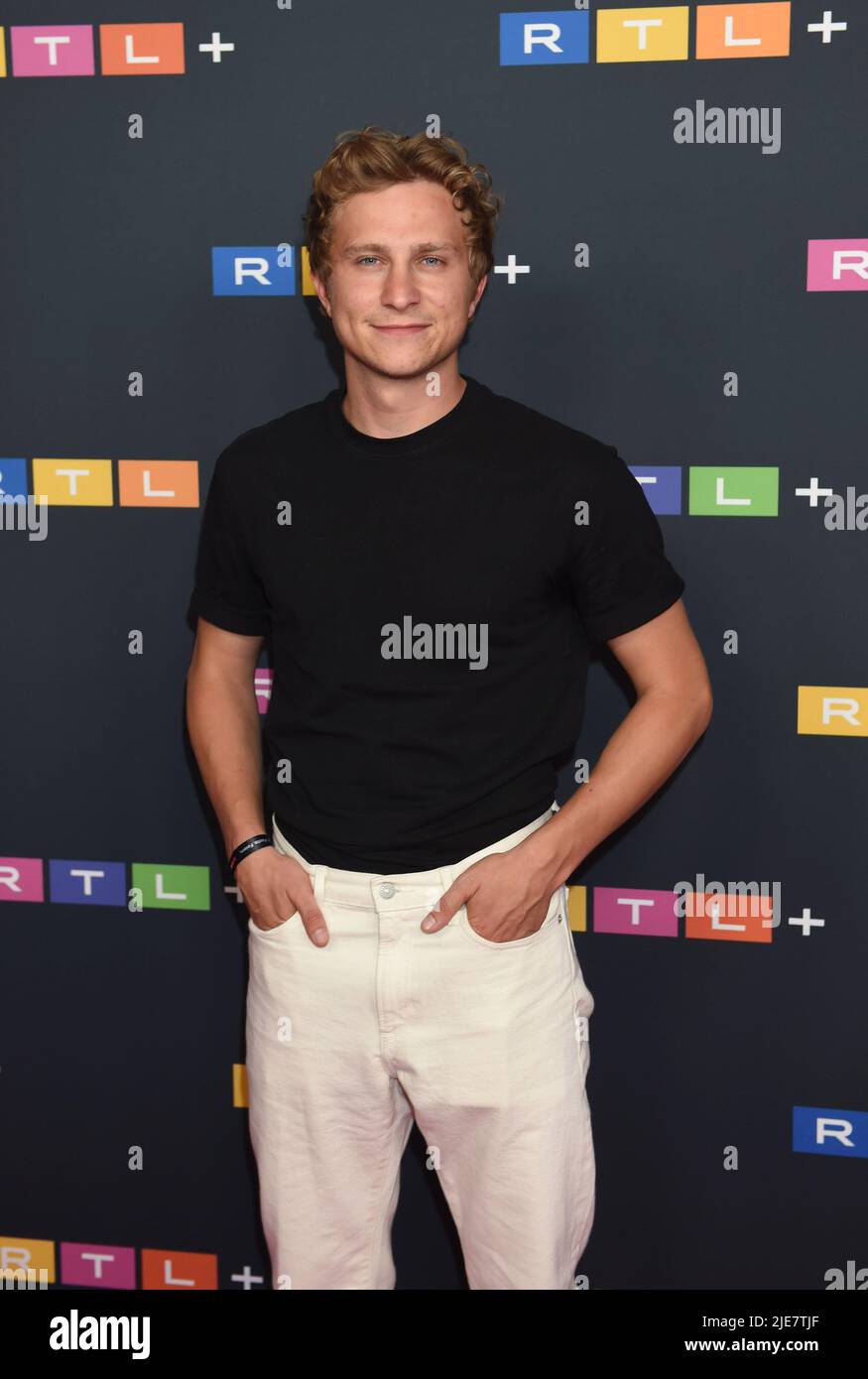 Munich, Germany. 25th June, 2022. Actor Max Hubacher comes to the RTL - Fiction Party at Lucky ...