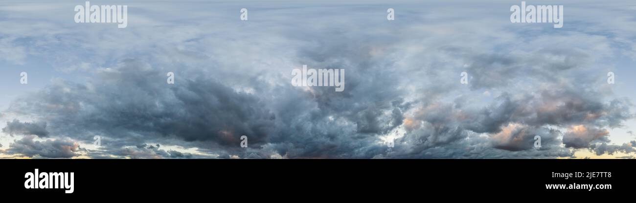 Overcast sky panorama on rainy day with Nimbostratus clouds in seamless ...