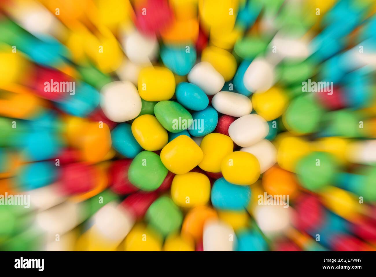 closeup of Colorful sugary candy for background with motion blur effect ...