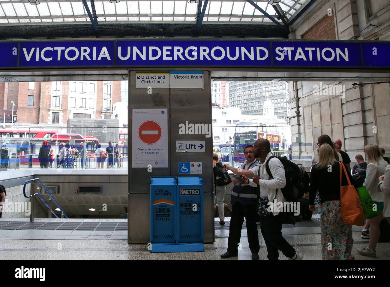 Passengers seen at Victoria Underground station. (Photo by Dinendra ...