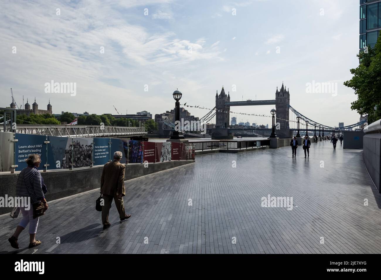 Architectural detail of The Queen's Walk a promenade located on the ...