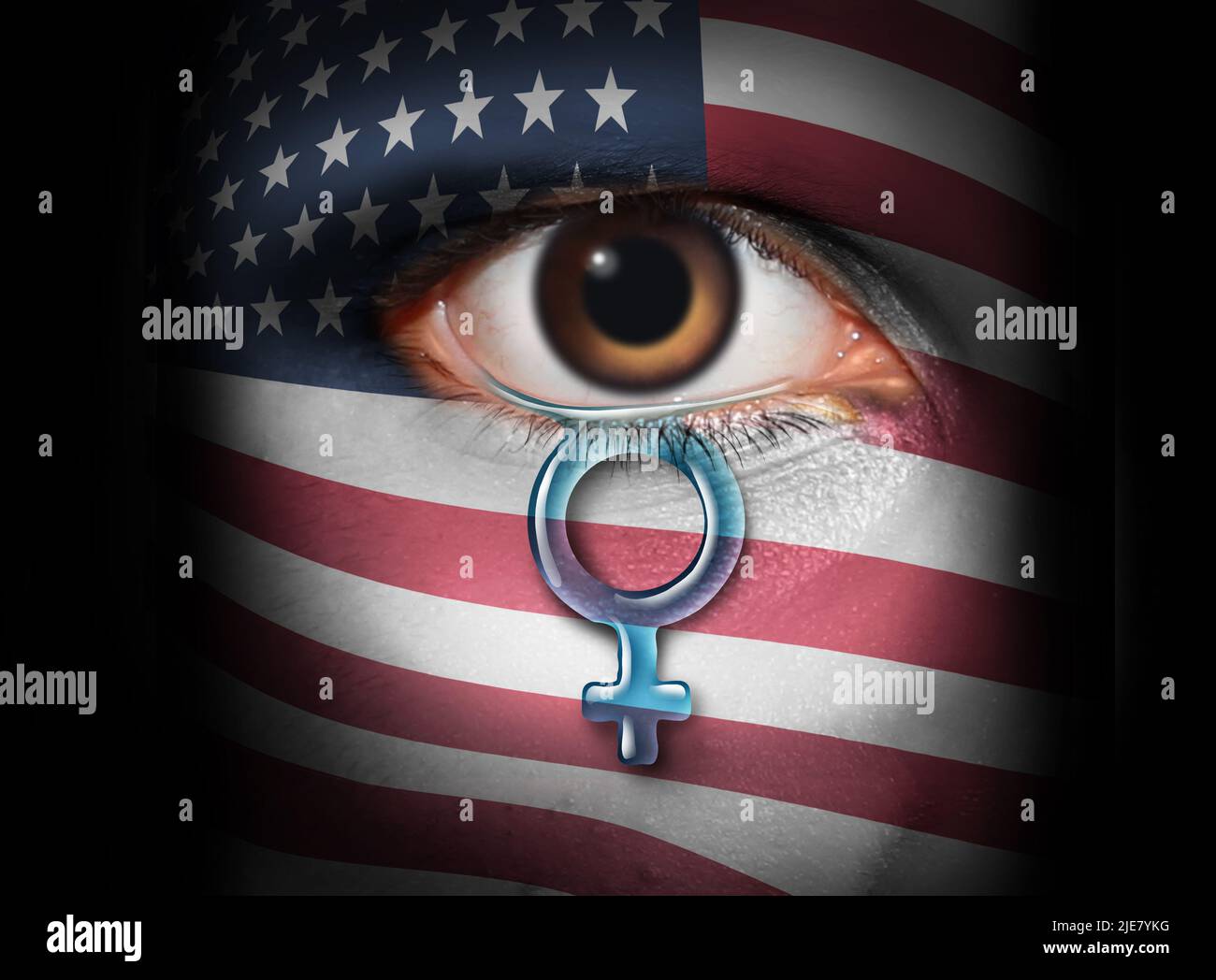 Losing United States female rights and Sexism descrimination concept as ...