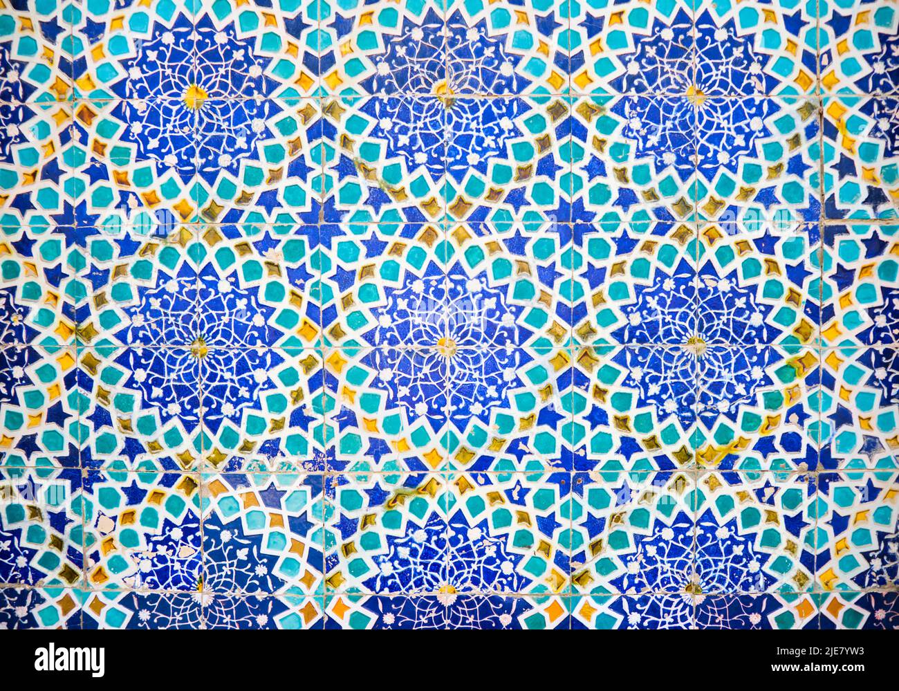 Detail, close up of the iconic, traditional, colorful tile, mosaic ...