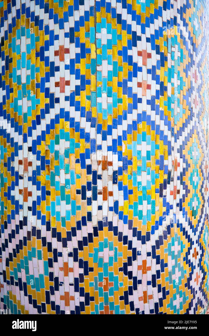 Detail, close up of the iconic, traditional, colorful tile, mosaic ...