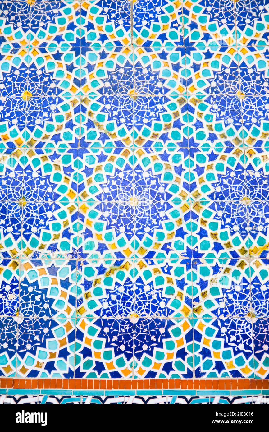 Detail, close up of the iconic, traditional, colorful tile, mosaic ...