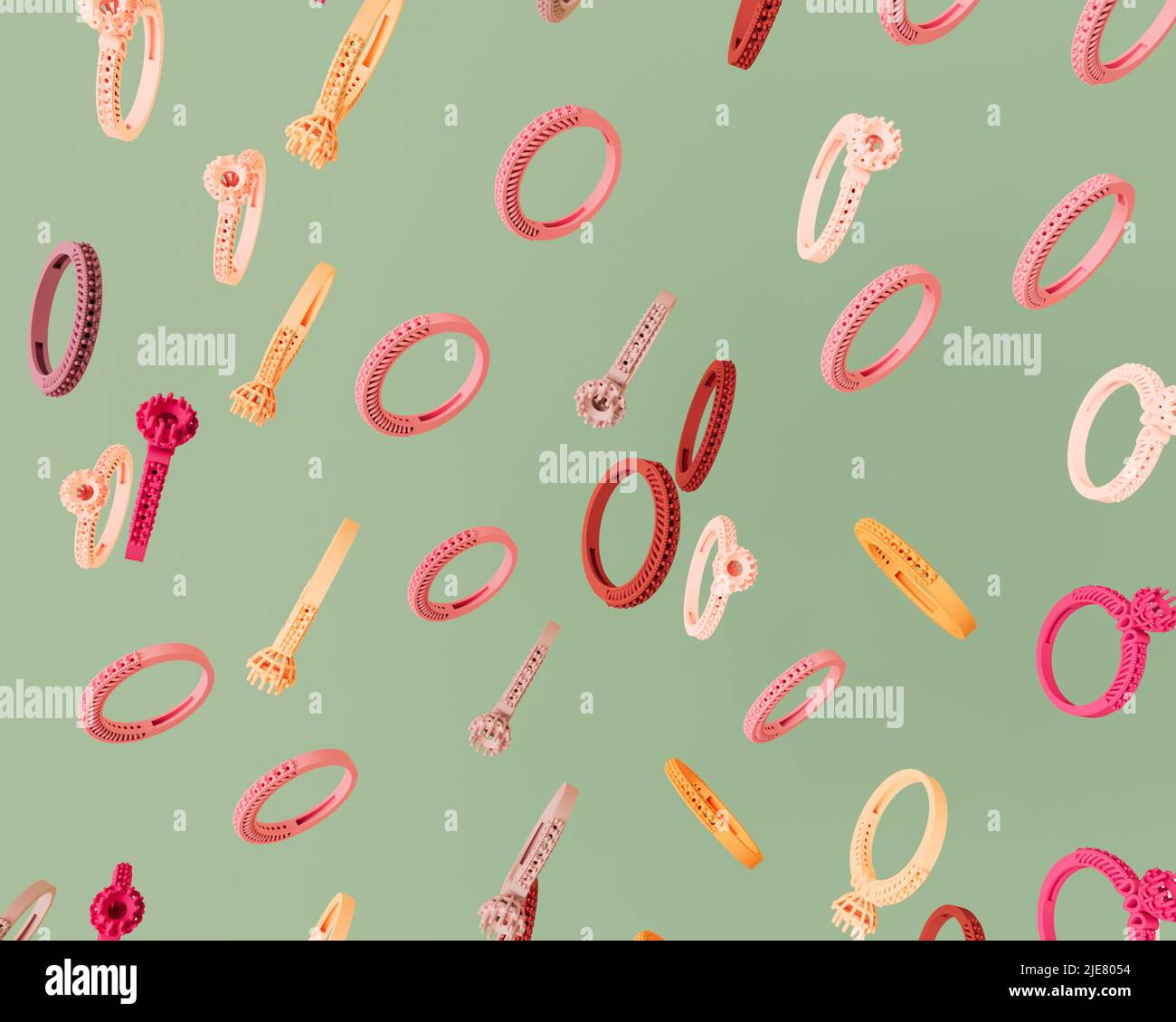 3d render of finger ring flying style isolated on Pastel background, 3d ...