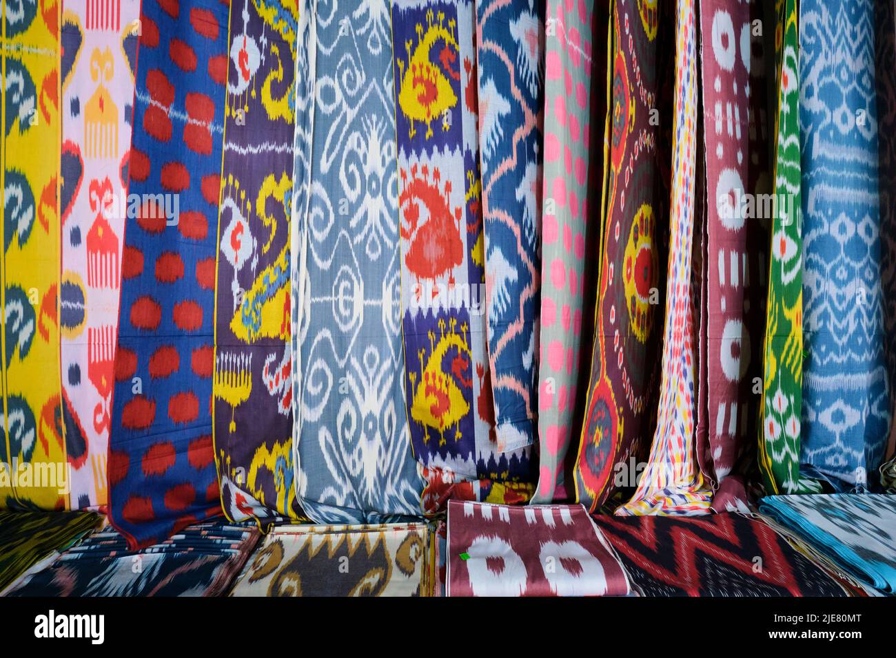 Examples of the many traditional ikat fabric, textile designs in silk ...