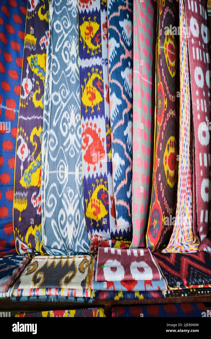 Examples of the many traditional ikat fabric, textile designs in silk ...