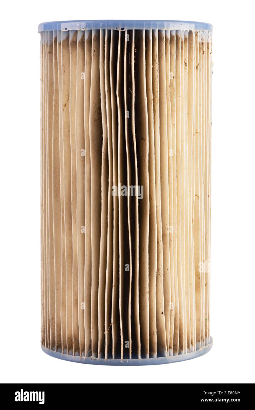 Dirty filter for pump isolated on white background. Pool pump service ...