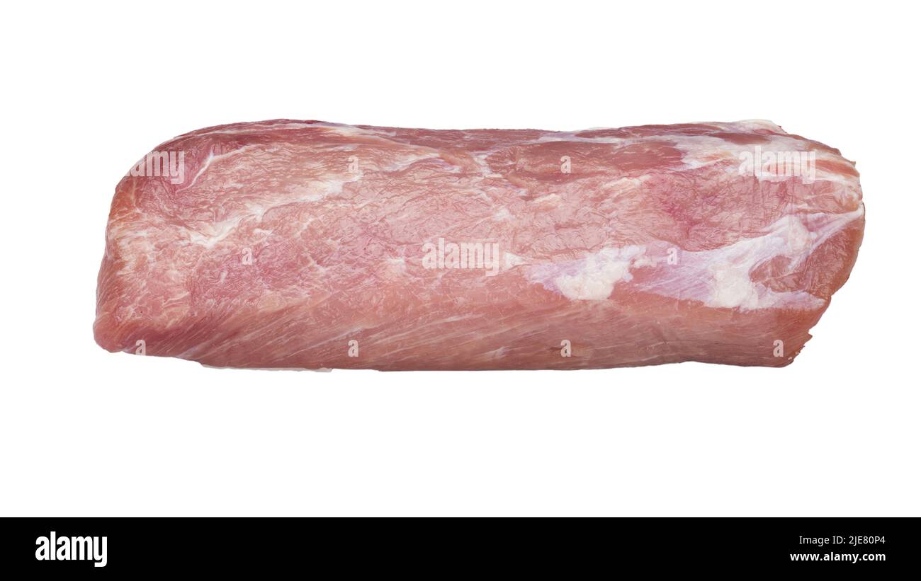 Fresh raw pork meat isolated white background. Meat tenderloin. File ...