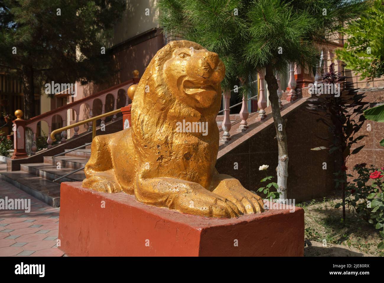 One of the rich, fancy gold painted lions at the Museum of History and ...