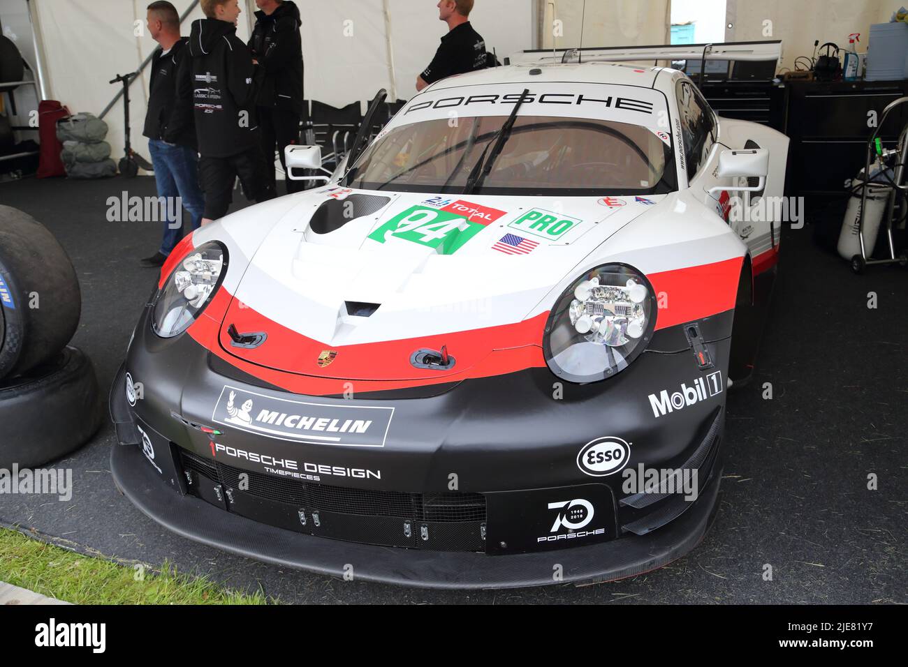 Porsche 911 RSR racing car at the Festival of Speed 2022 at Goodwood ...
