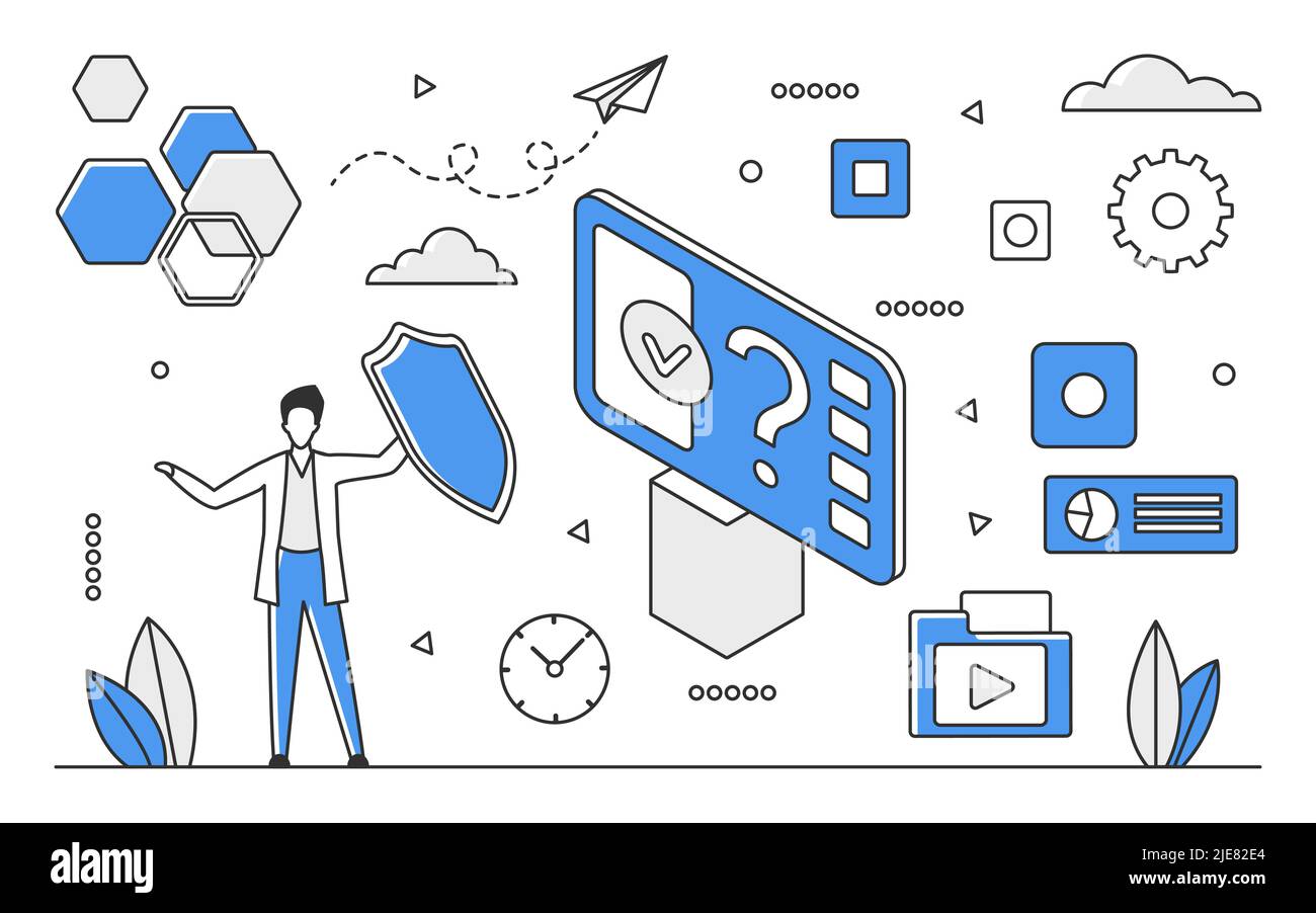 Cyber security solution. Protection service, network safety, antivirus ...