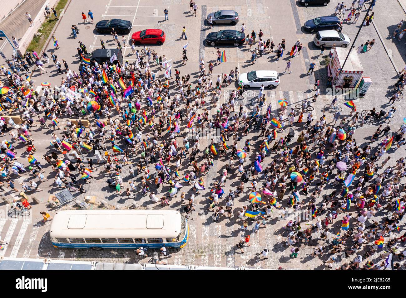 Warsaw, Poland - June 25 2022: equality parade, pride march ...