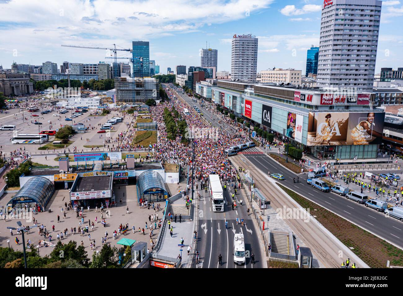 Warsaw, Poland - June 25 2022: equality parade, pride march ...