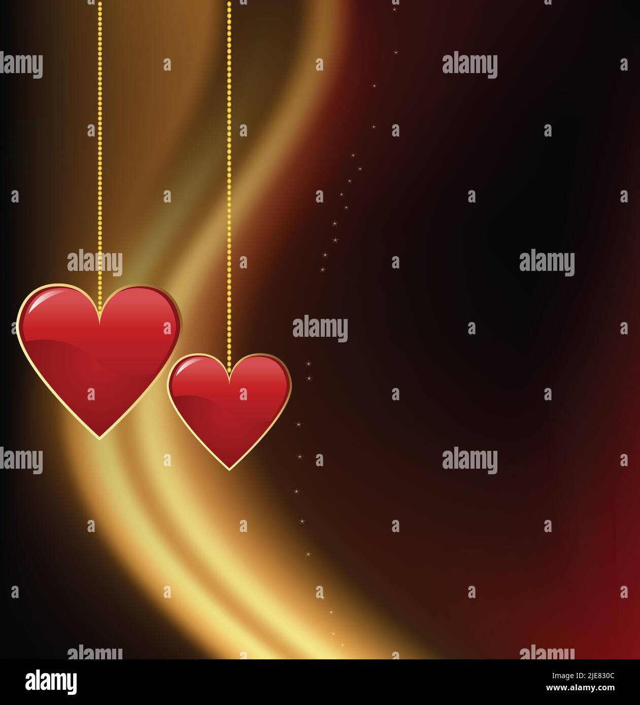 Love and passion, artistic expression with hearts on the light ...