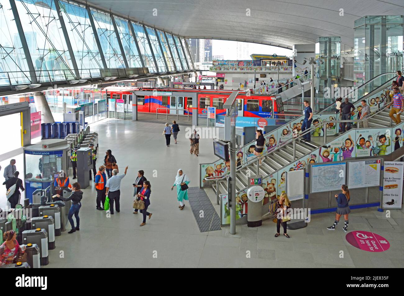 Interior 2012 Olympic Games view of sponsors advertising at Stratford ...