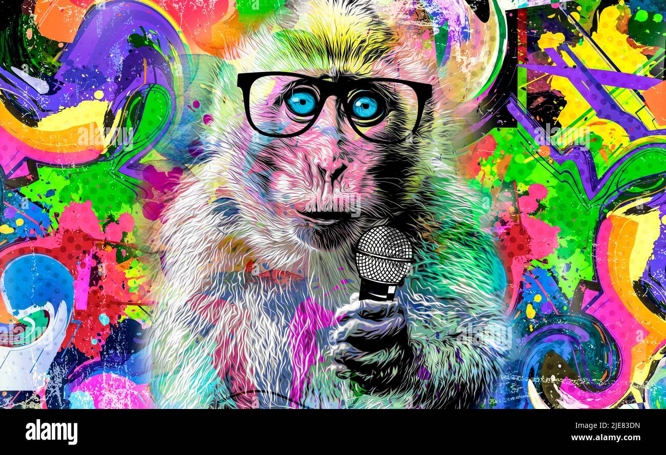 Funny monkey painting hi-res stock photography and images - Alamy