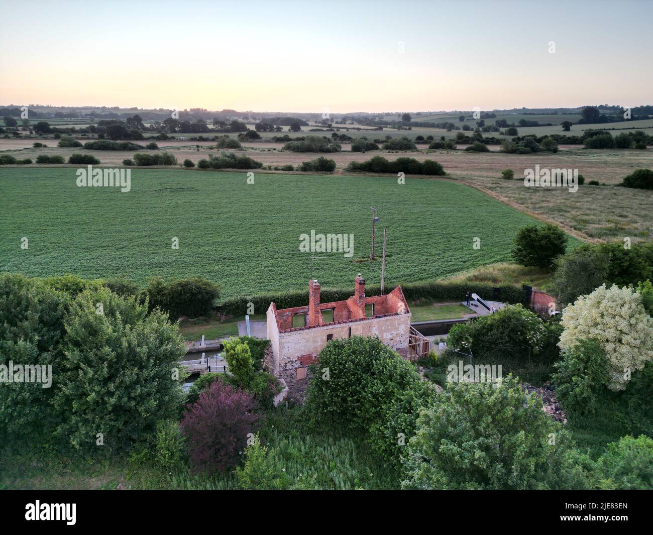 Grants lock keepers cottage number 30 house fire remains. aerial photo ...