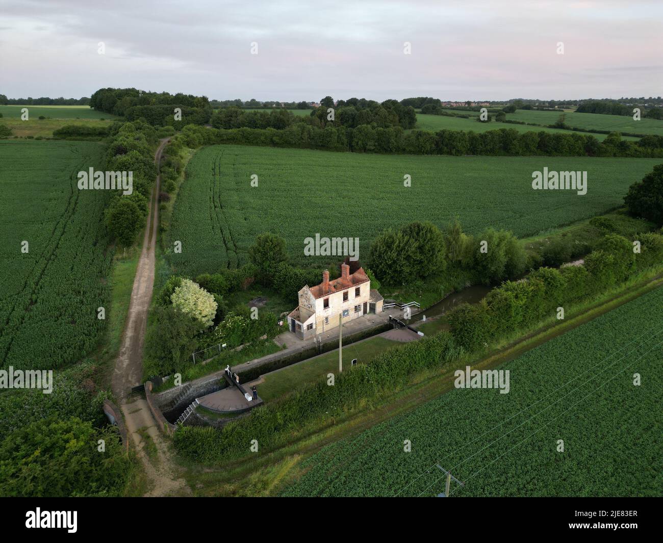 Grants lock keepers cottage number 30 house fire remains. aerial photo ...