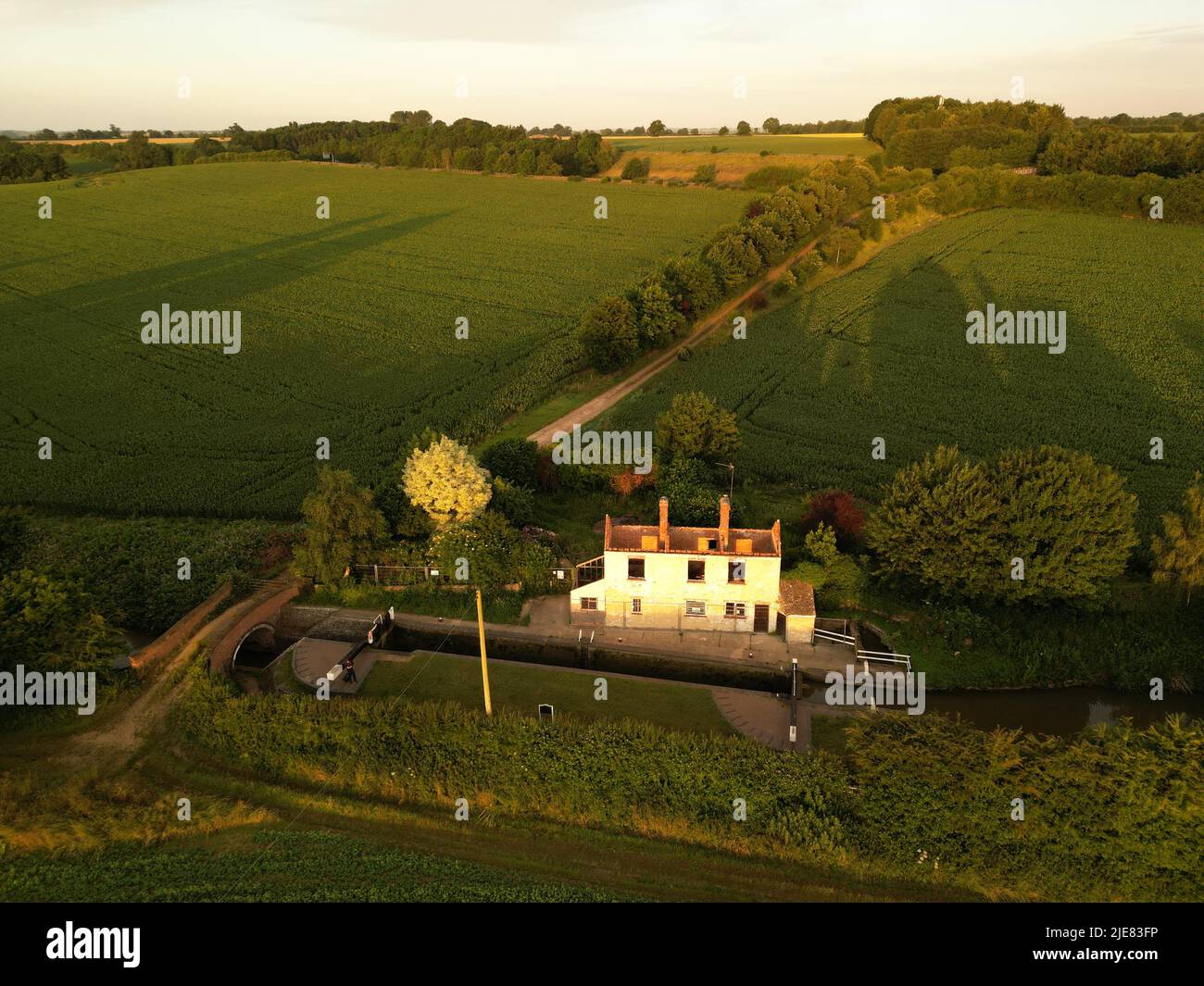 Grants lock keepers cottage number 30 house fire remains. aerial photo ...