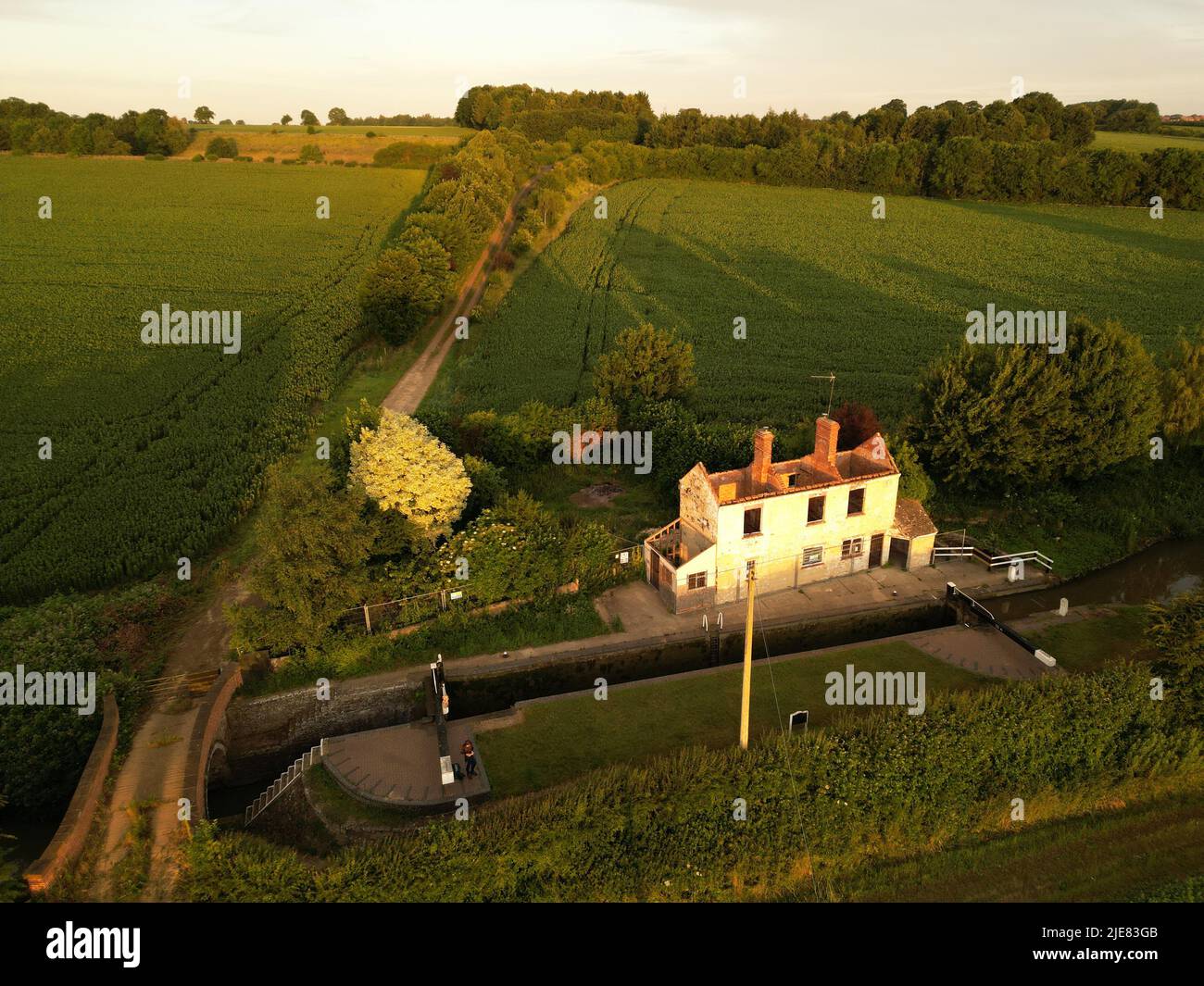 Grants lock keepers cottage number 30 house fire remains. aerial photo ...