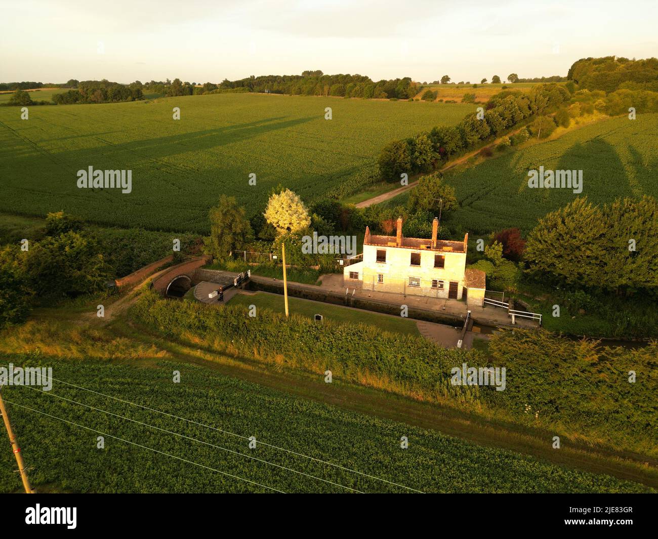 Grants lock keepers cottage number 30 house fire remains. aerial photo ...