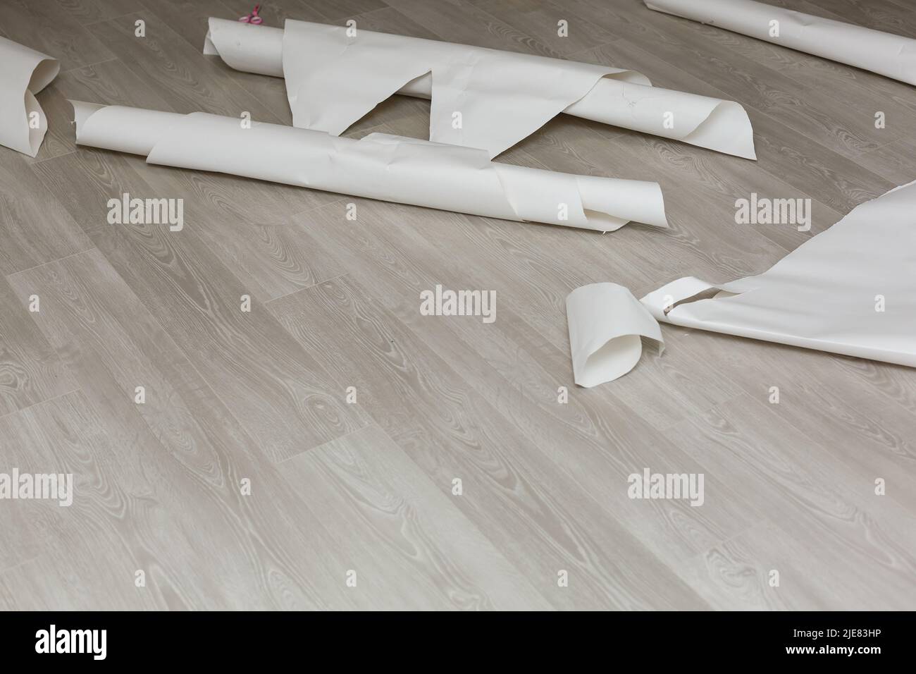 Designer creates a model. layout of the sewing pattern on paper Stock ...