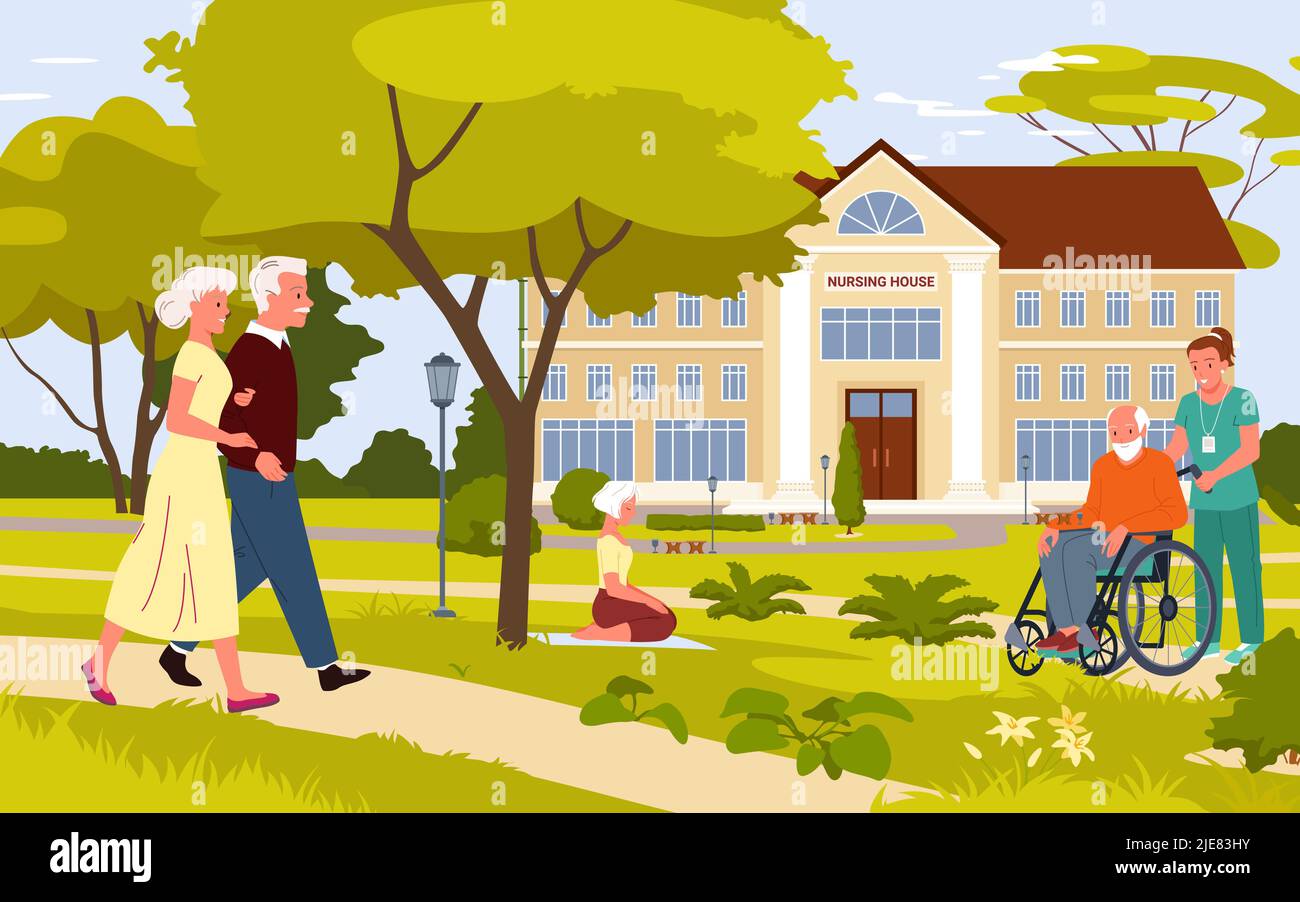 Community nurse and elderly Stock Vector Images - Alamy