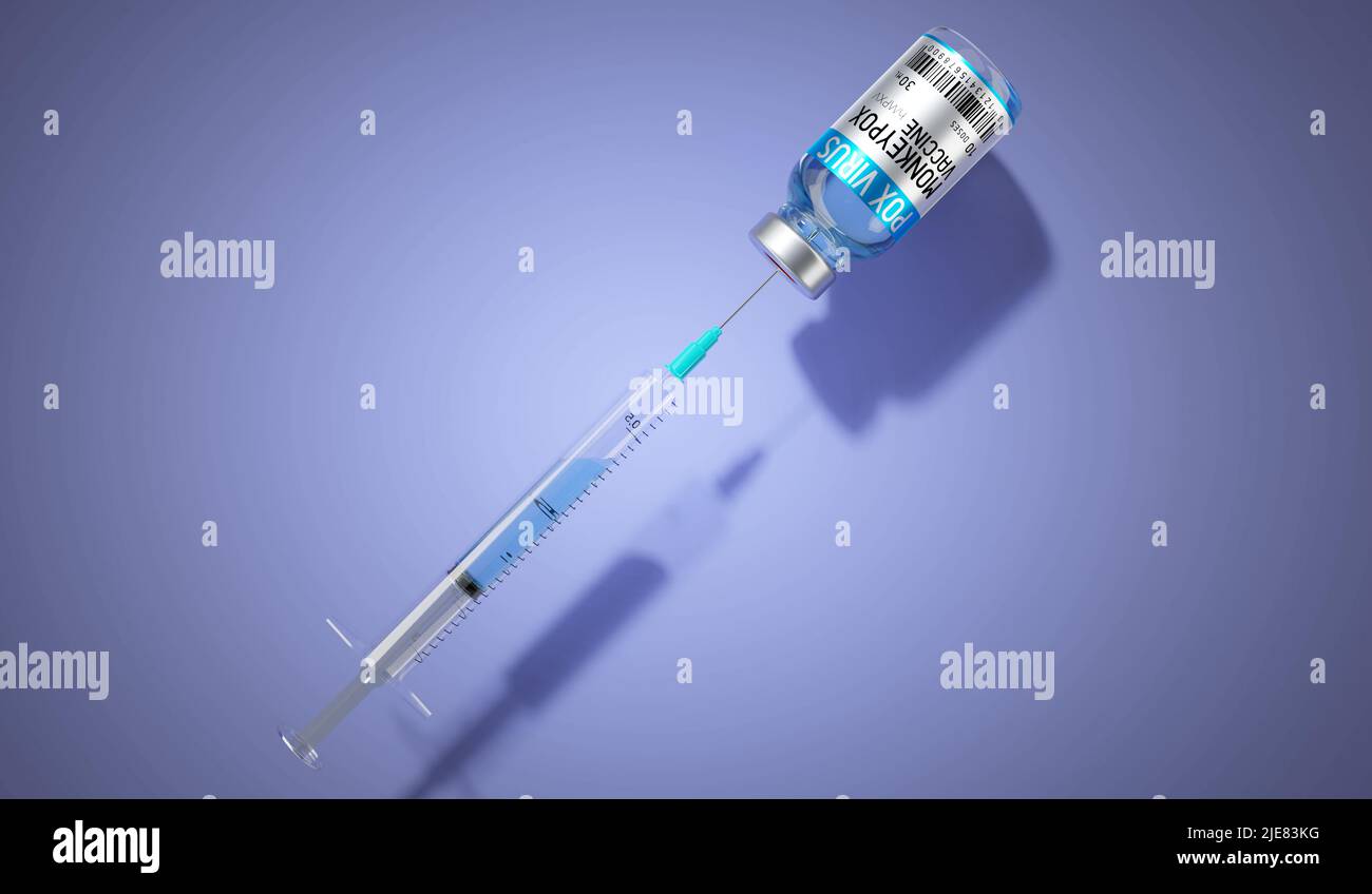 Monkeypox vaccine and syringe - 3D illustration Stock Photo - Alamy