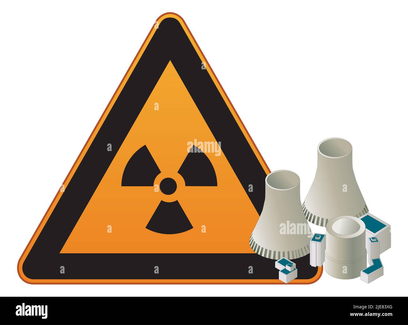 Nuclear energy warning. Illustration Stock Photo - Alamy