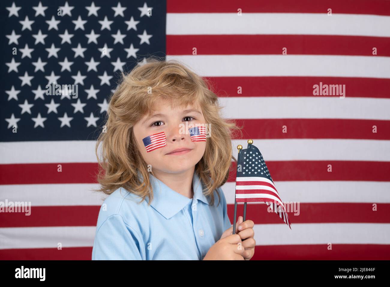 Kid celebration independence day 4th of july. United States of America ...