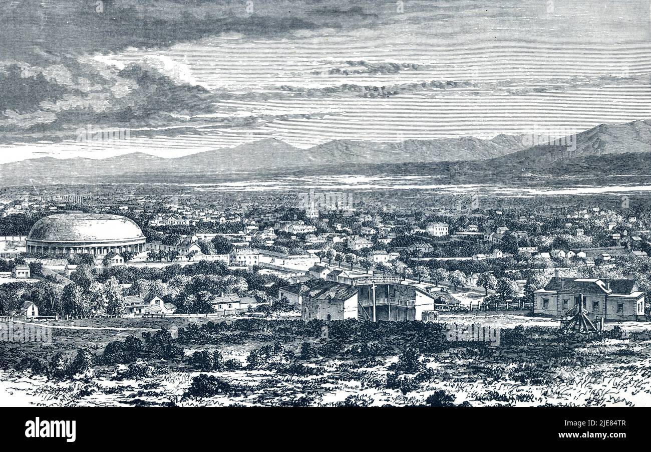 Salt Lake City Utah Mormon Temple Skyline Aerial View Stock Photo - Alamy