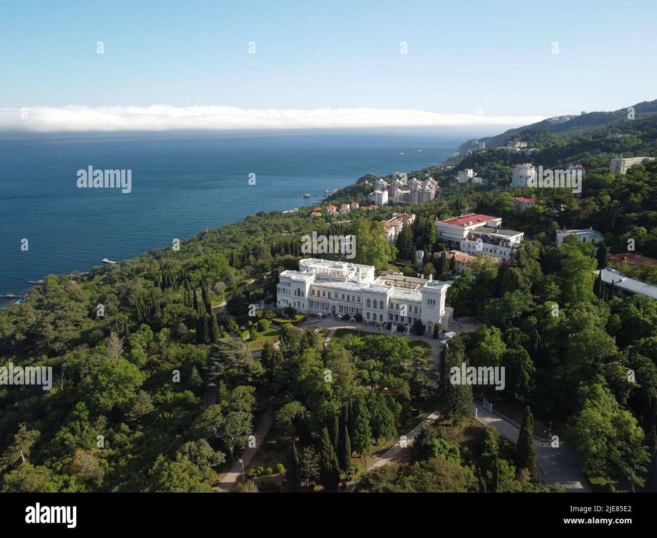 Aerial View of Livadia Palace - located on the shores of the Black Sea ...