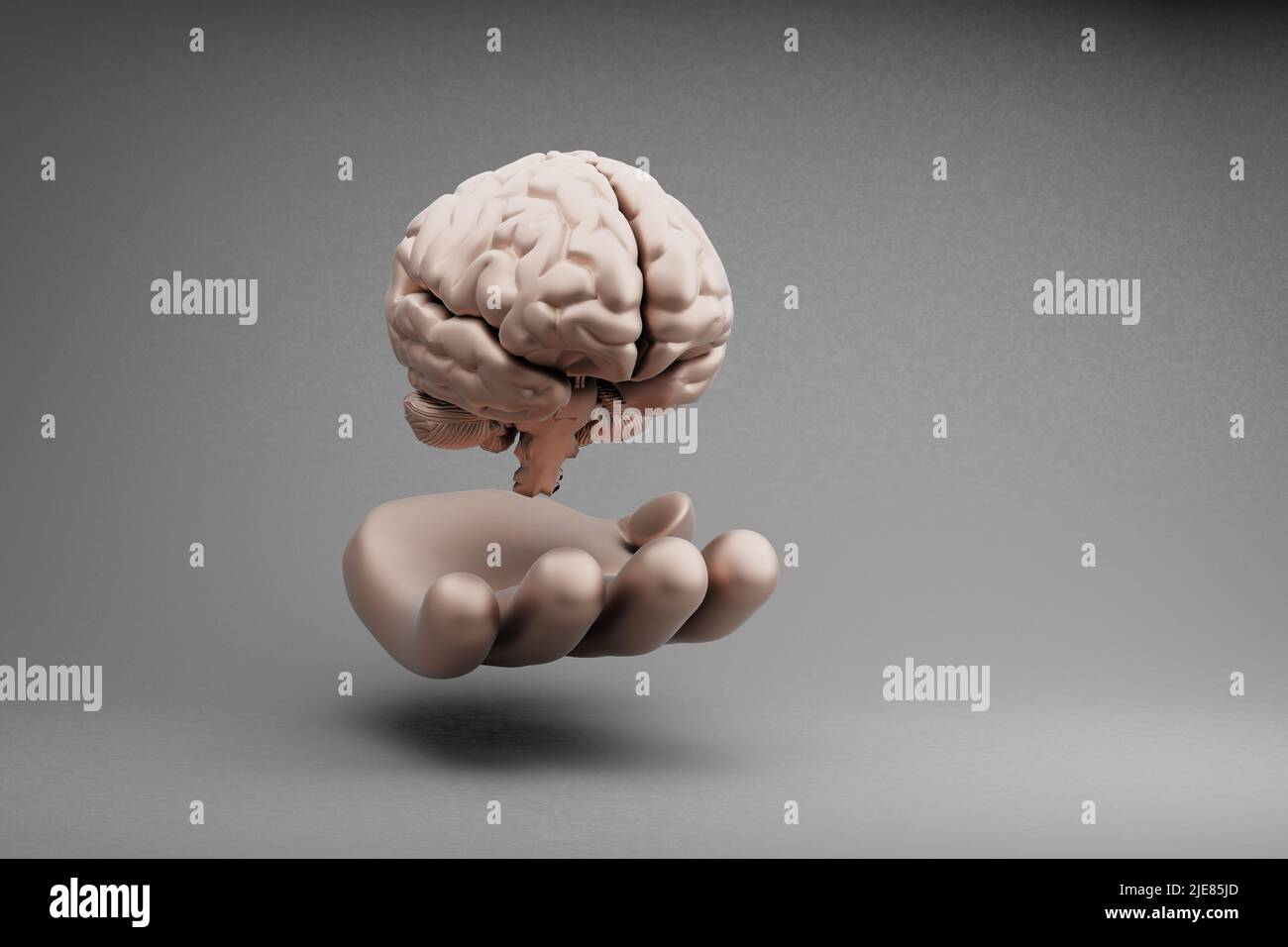 Beautiful abstract illustrations Golden Hand Holding Brain symbol icon ...