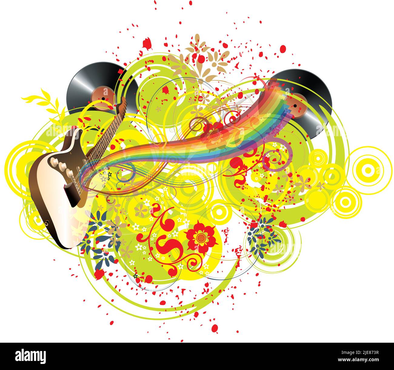 Music and rainbow on the colorfully background Stock Photo - Alamy