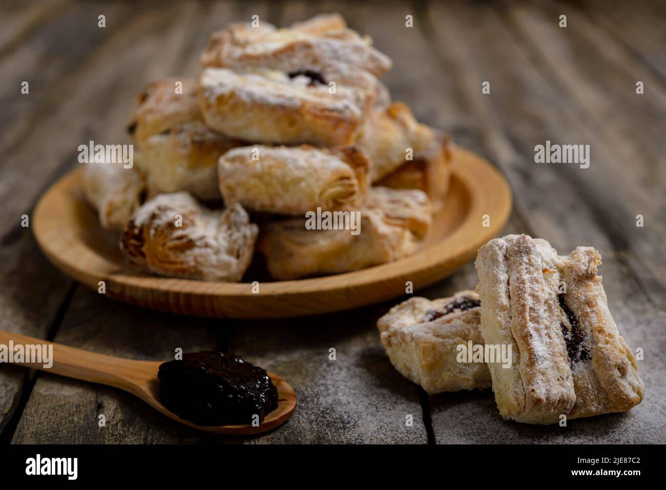 Homemade cookies of superior taste made with pork fat and jam filling ...