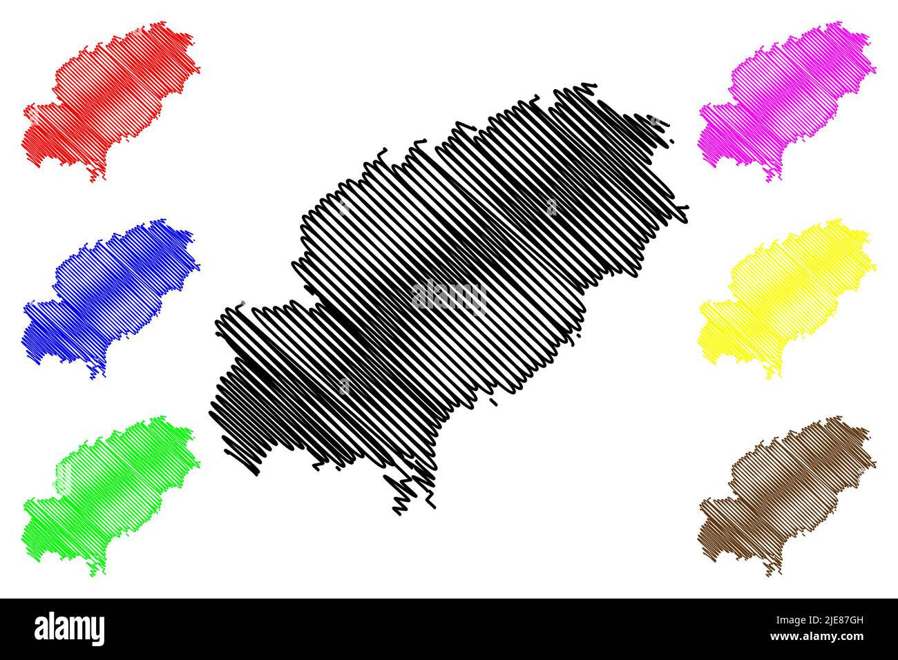 Ibiza island (Kingdom of Spain, Balearic Islands) map vector ...