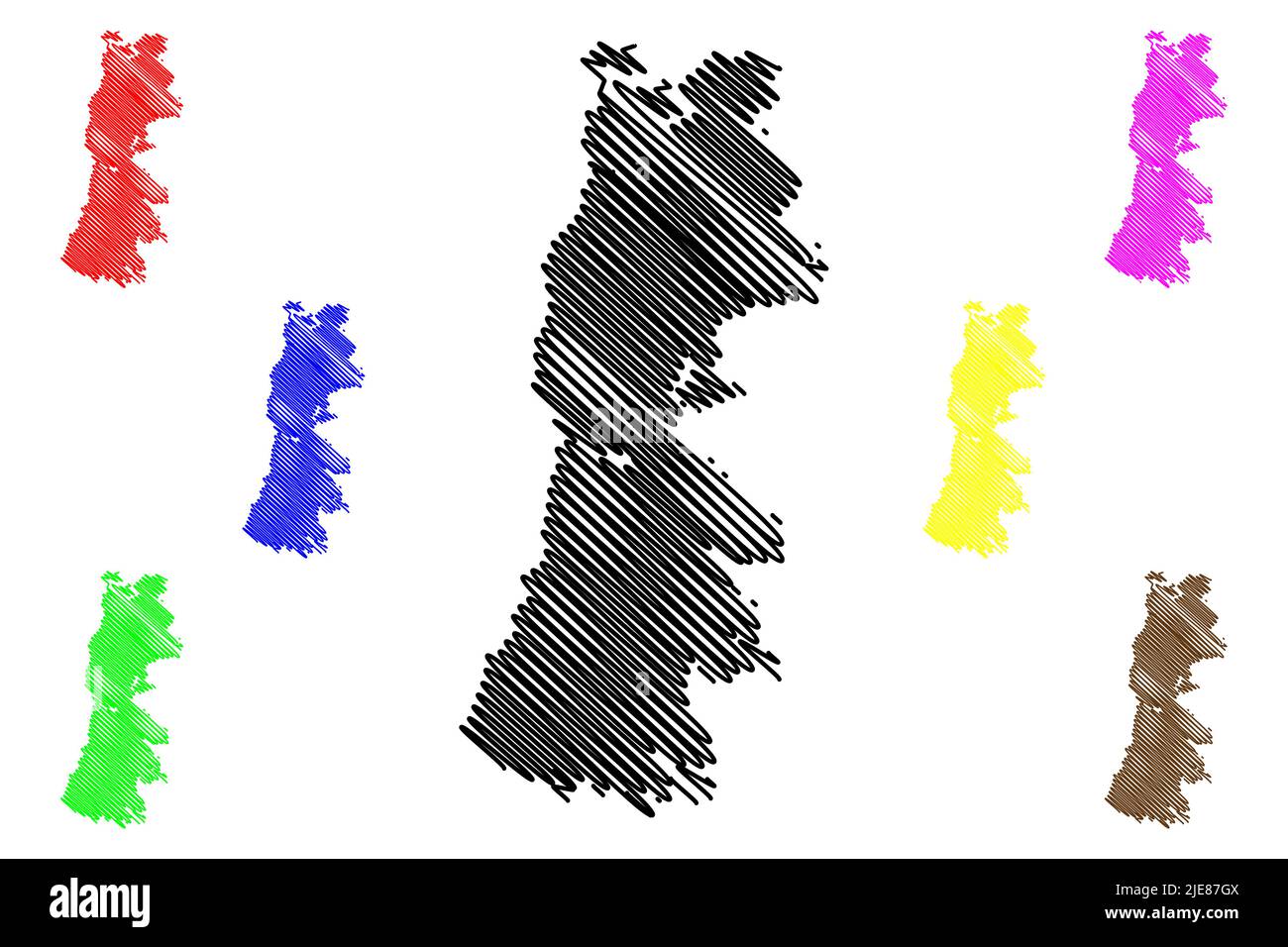 Chiloe island ( Republic of Chile, South and Latin America) map vector ...