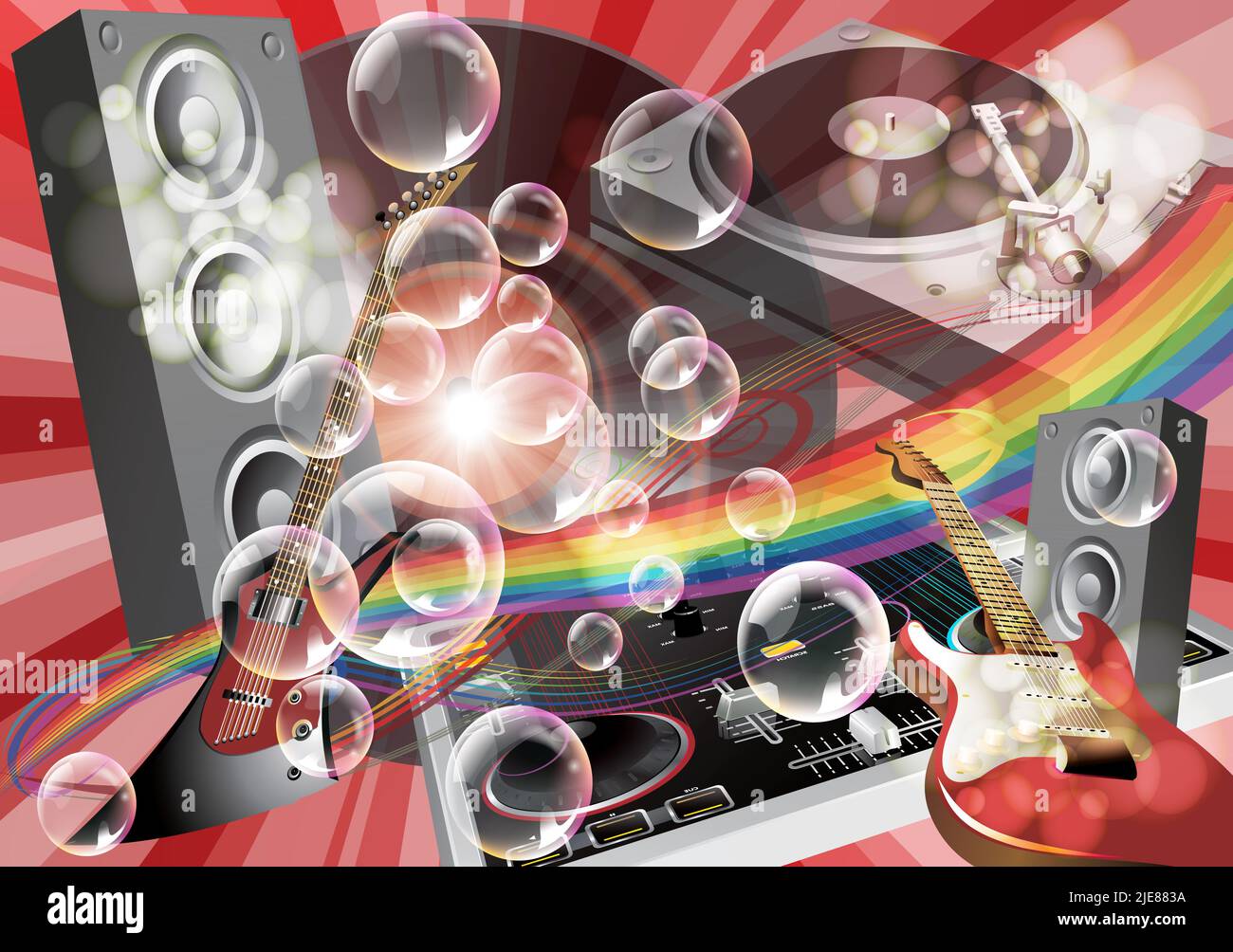 Sound and music on abstract background Stock Photo - Alamy