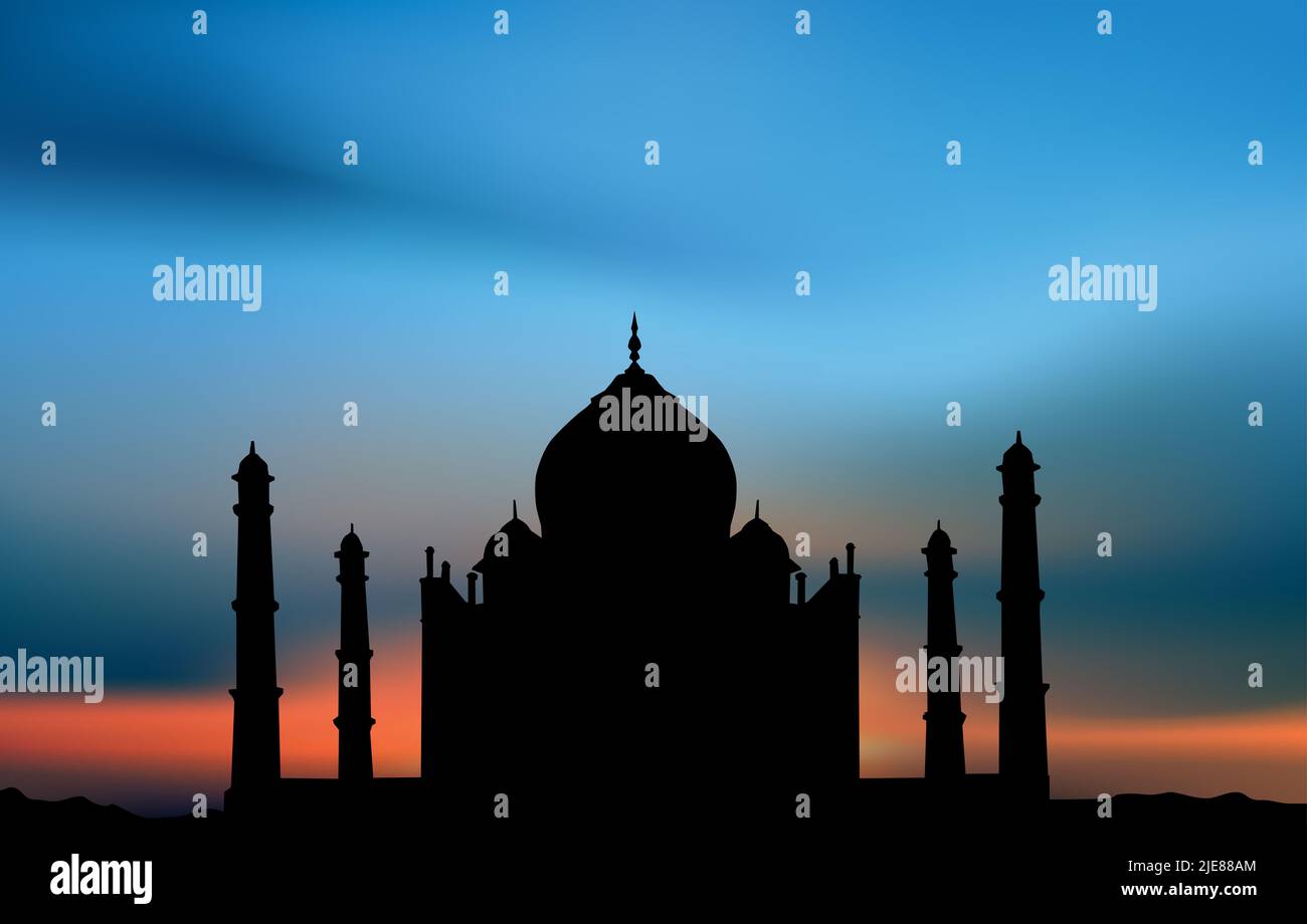 Taji Mahal. Illustration card Stock Photo - Alamy