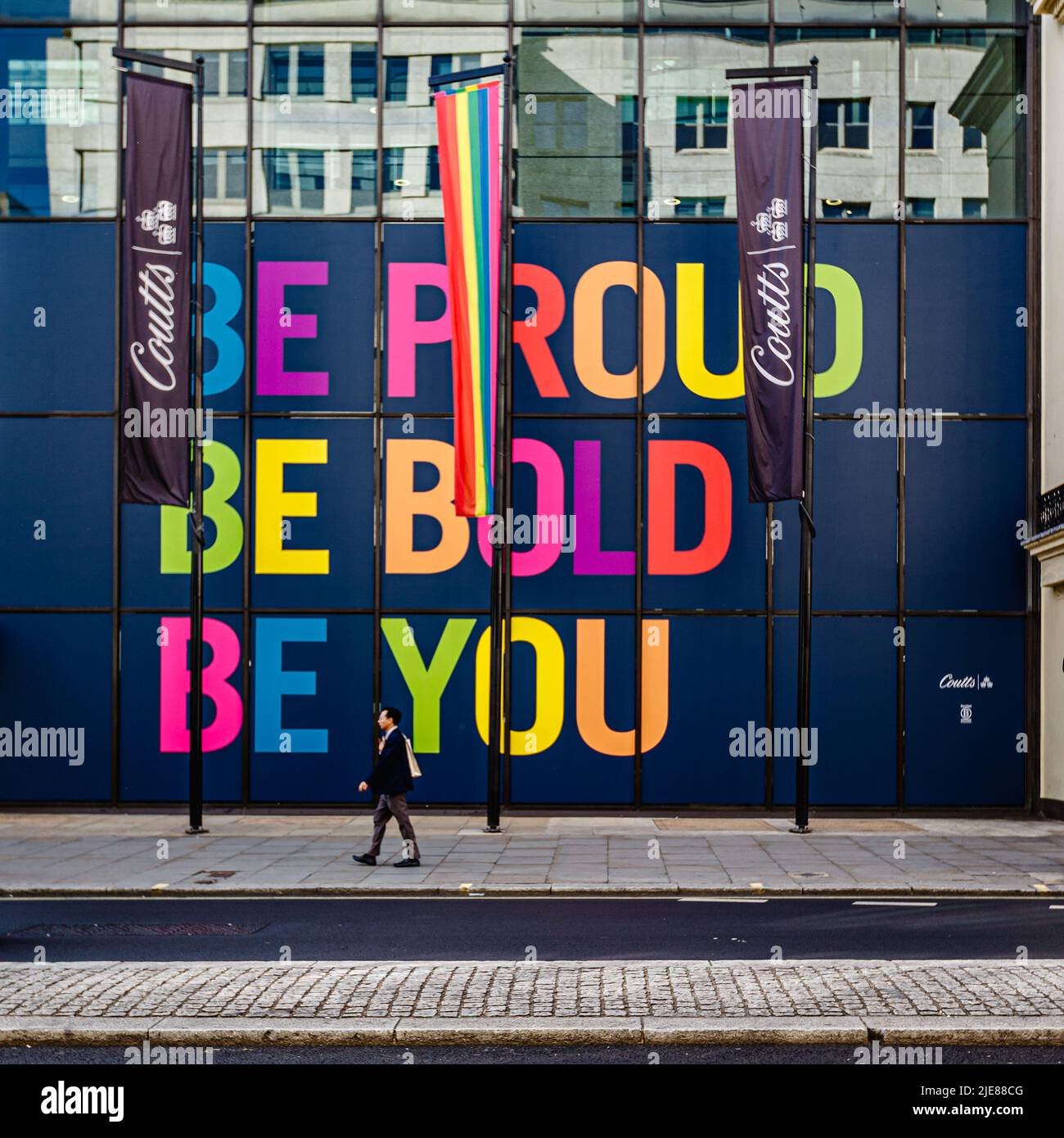 Celebrating Pride Month in London at Coutts Bank Stock Photo - Alamy