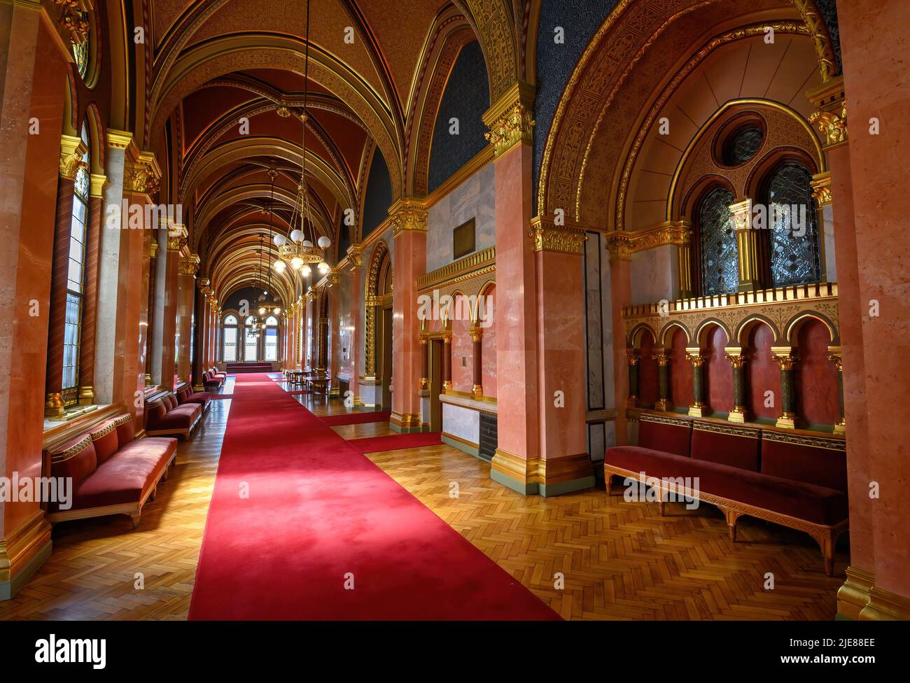 Budapest, Hungary. Interior of the Hungarian Parliament building Stock ...