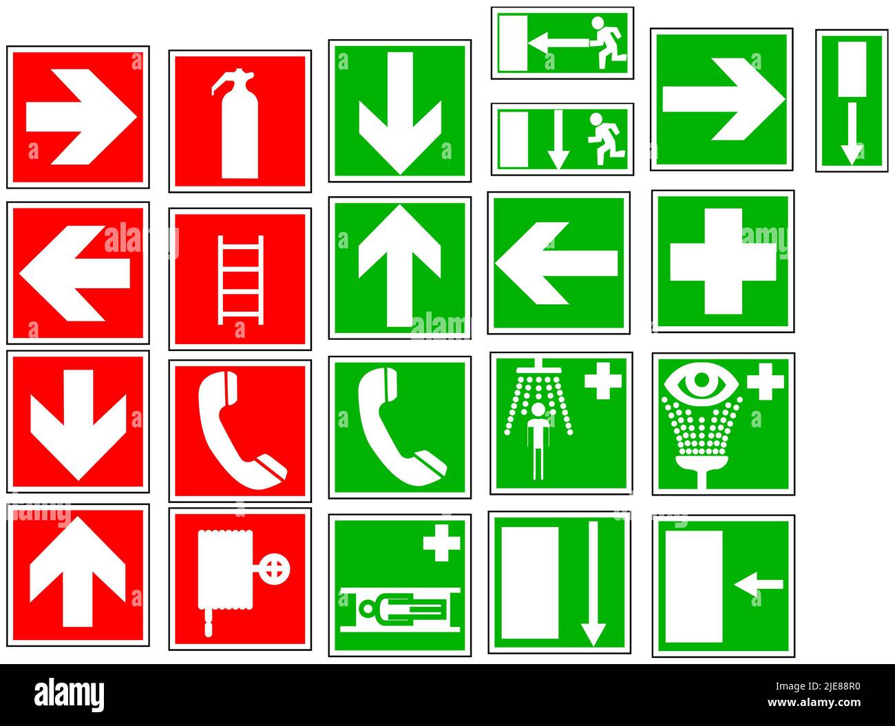 Warning and indication signals on isolated background. Illustration ...