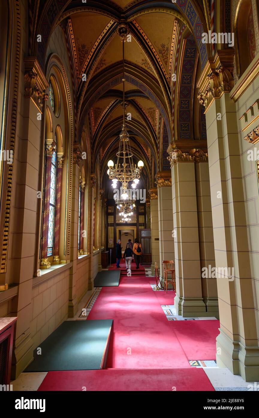 Budapest, Hungary. Interior of the Hungarian Parliament building Stock ...