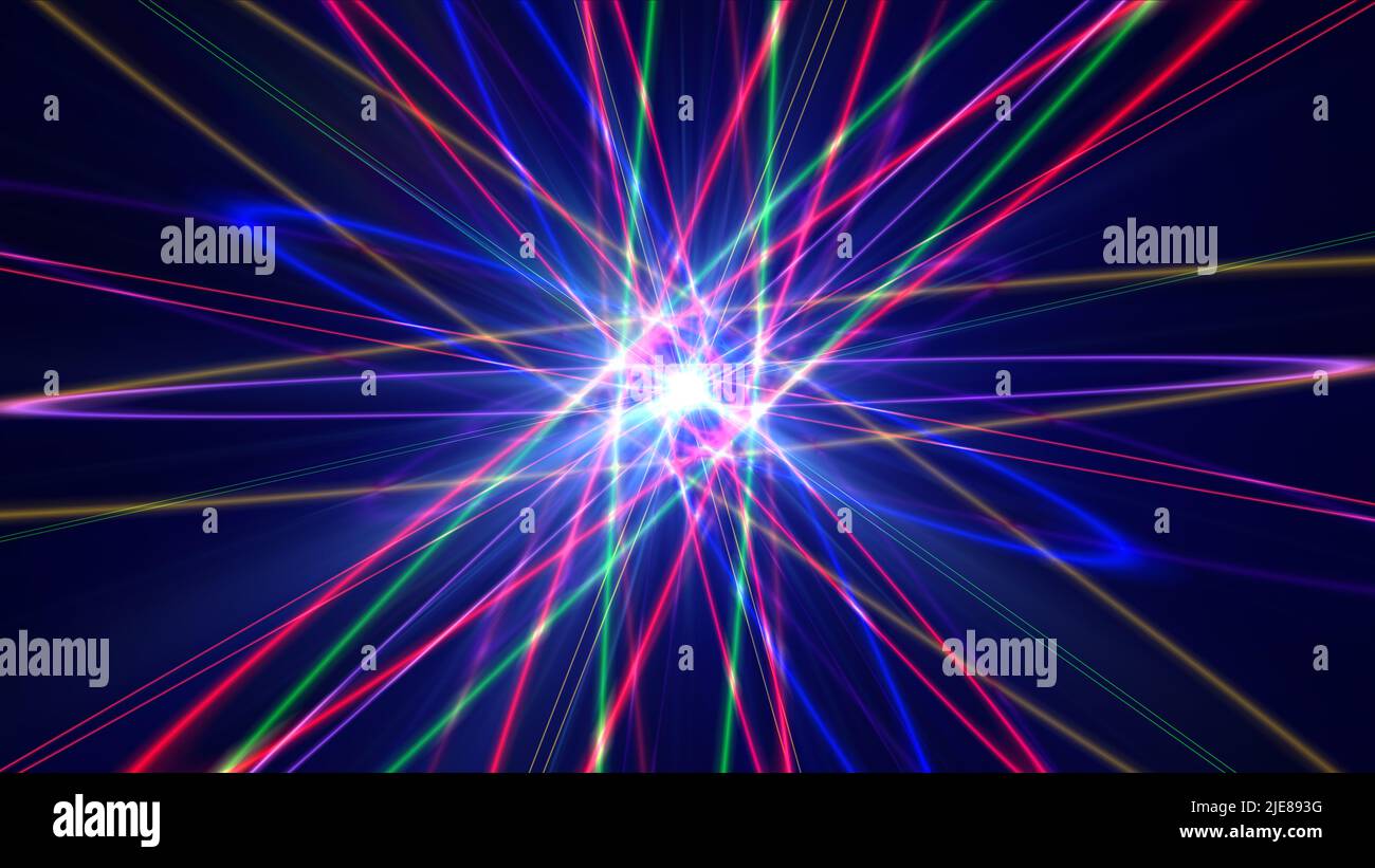 Glowing atom structure with light laser ring Stock Photo - Alamy