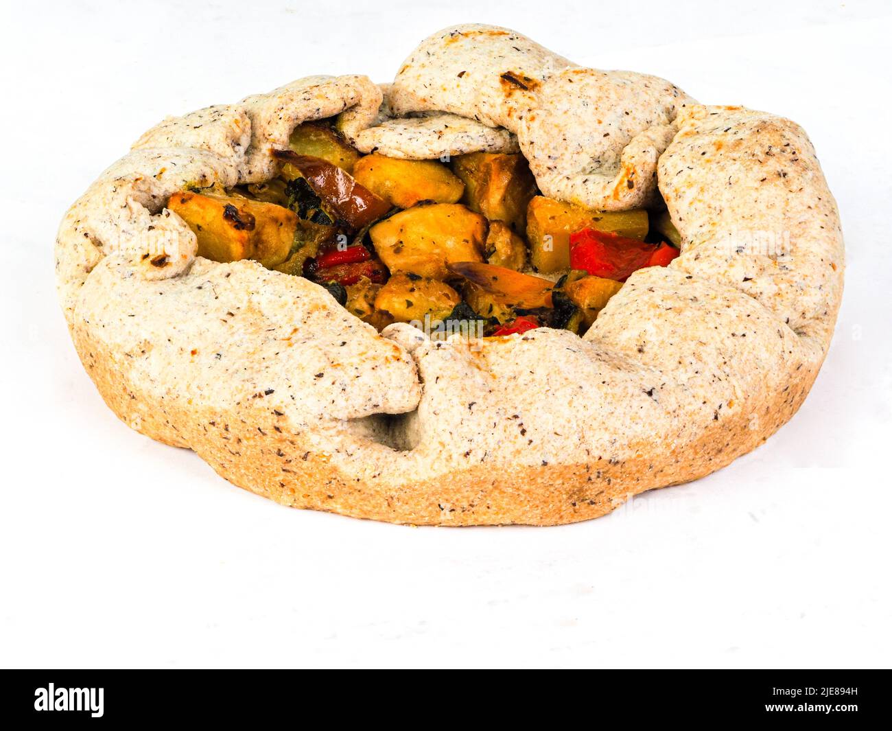 Vegan small veggie pie in slices for 1 person Stock Photo - Alamy